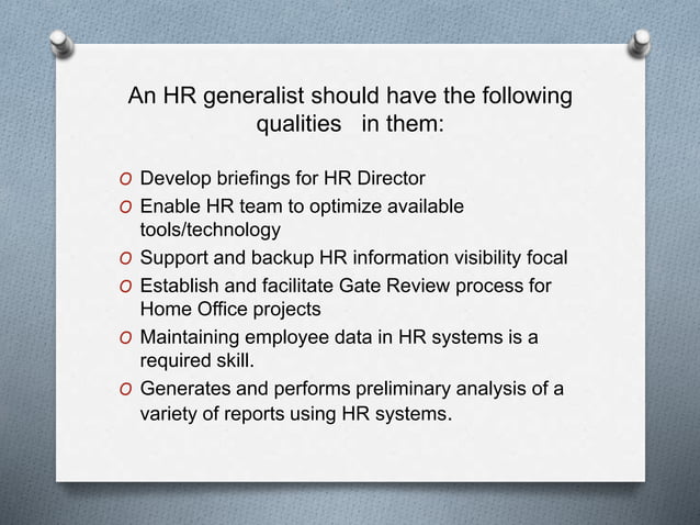 Role of hr generalist | PPTX