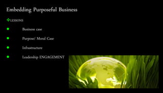 Role of hr in embedding purpose in business unilever example | PPT