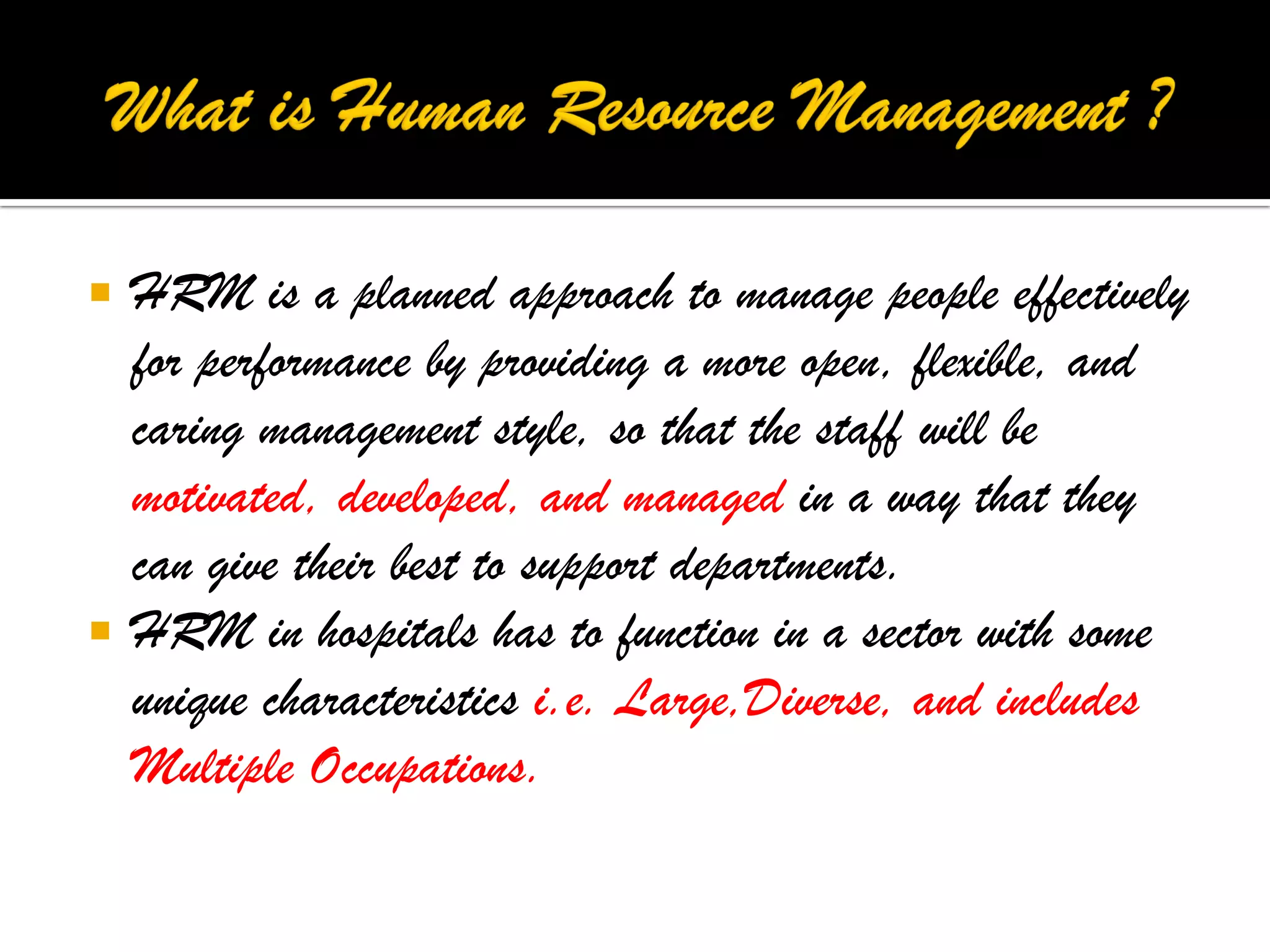 Role of hr in hospital industry | PDF