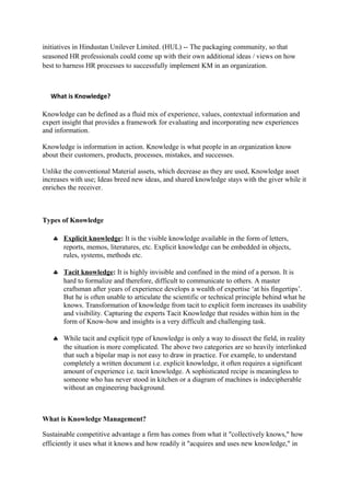 Role of hr in knowledeg management final hard copy 2003 | DOC