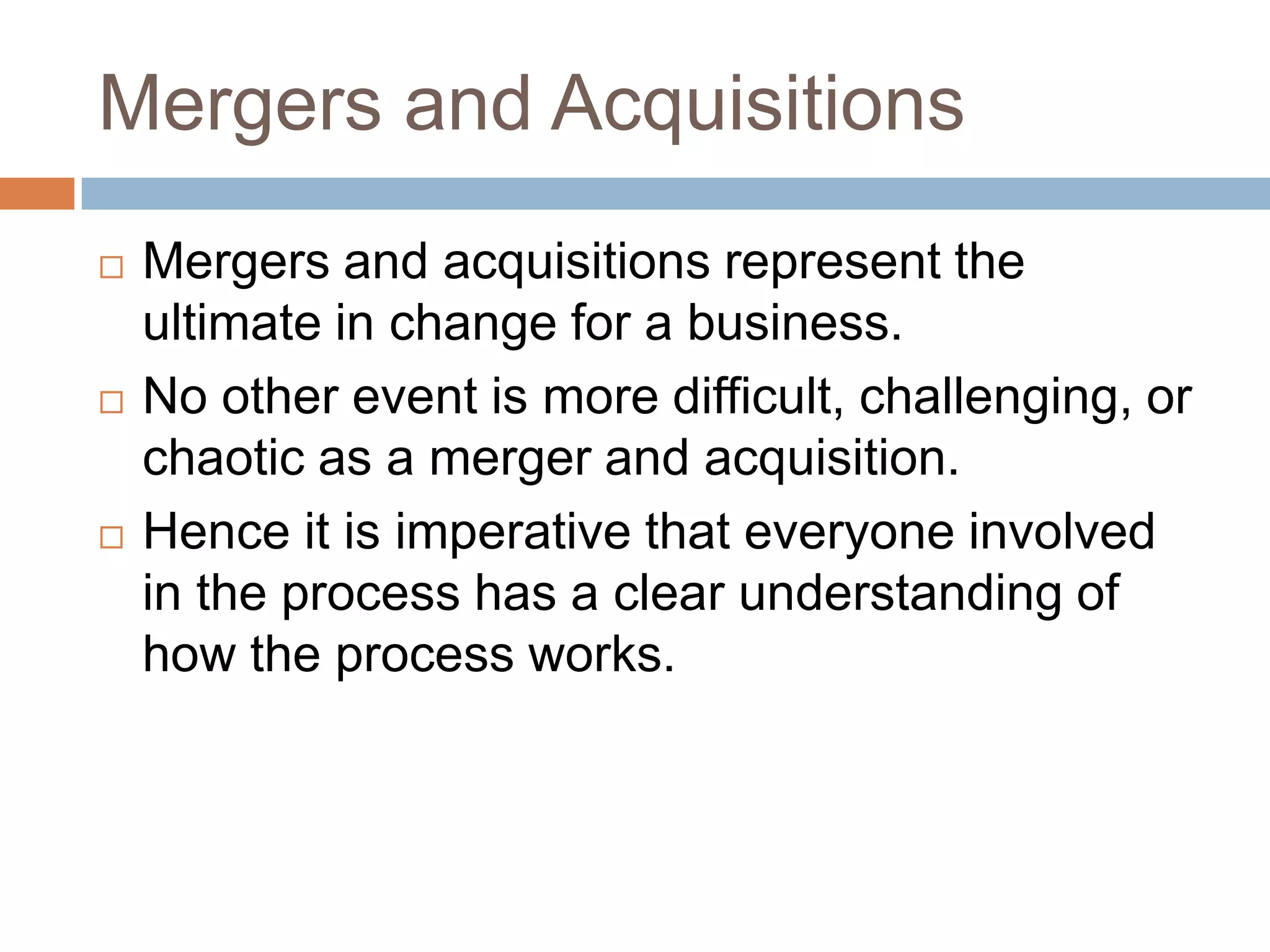 Role of hr in mergers and acquisitions | PPTX