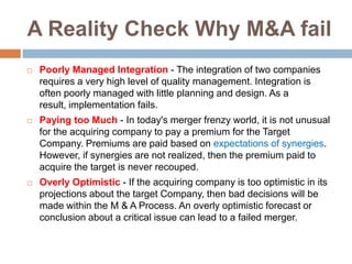 Role of hr in mergers and acquisitions | PPTX