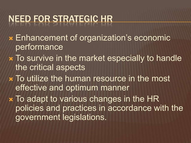 Role of hr in strategic formulation | PPT