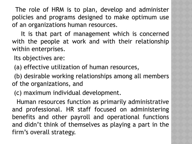 Role of Human Resource Management. .pptx