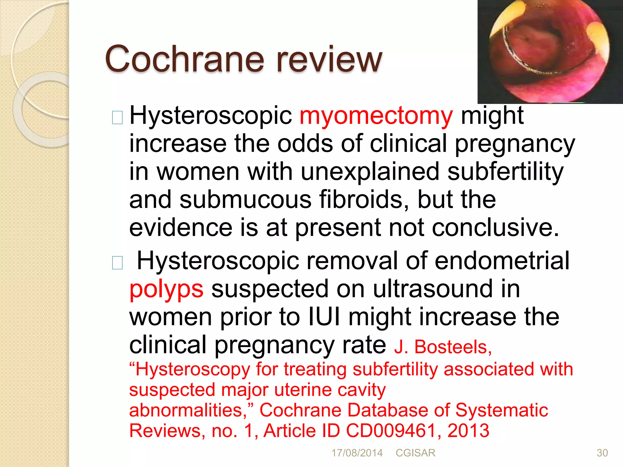 Role of hysteroscopy in Infertility, Dr Rajesh Gajbhiye | PPTX
