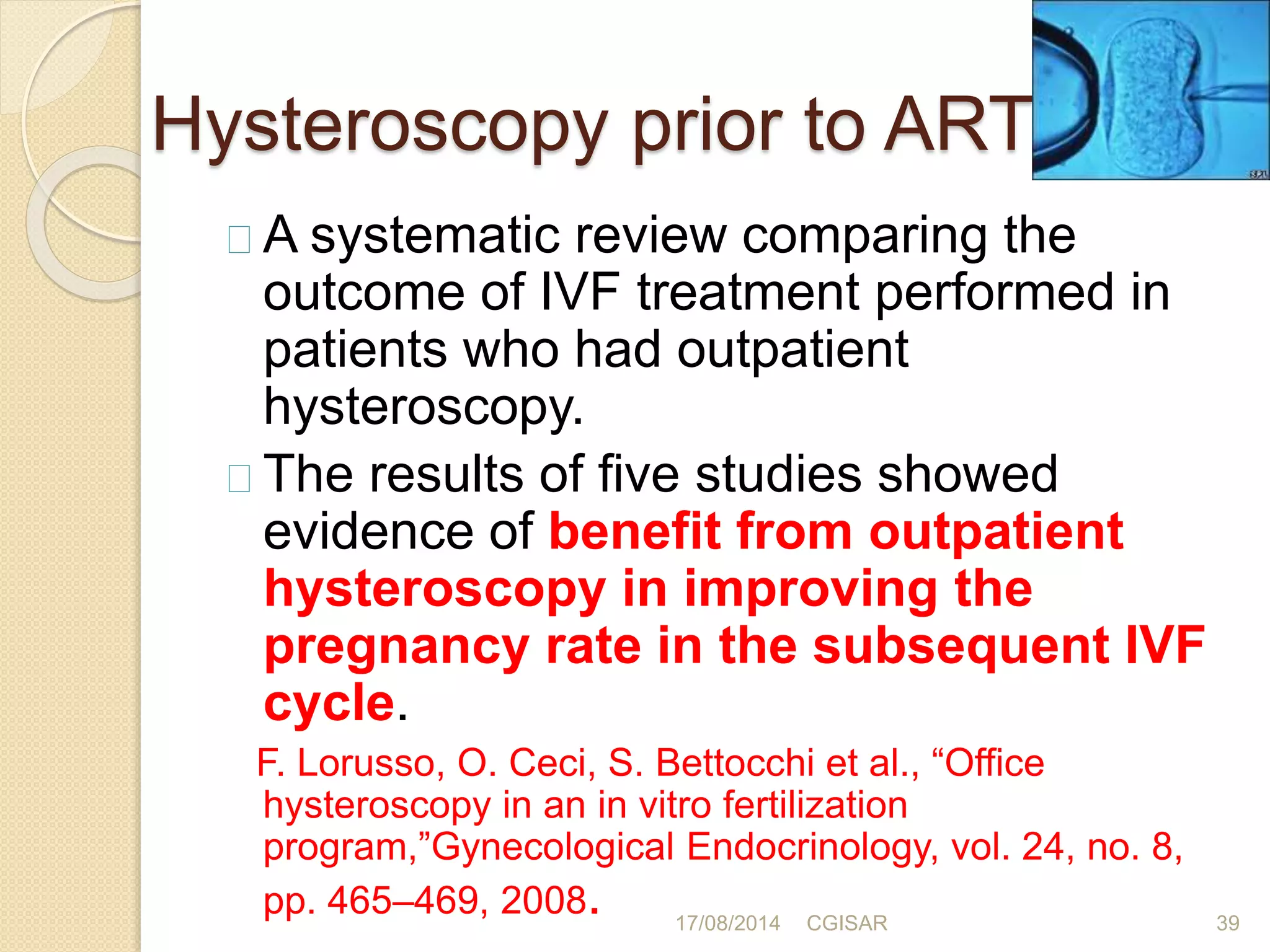 Role of hysteroscopy in Infertility, Dr Rajesh Gajbhiye | PPTX