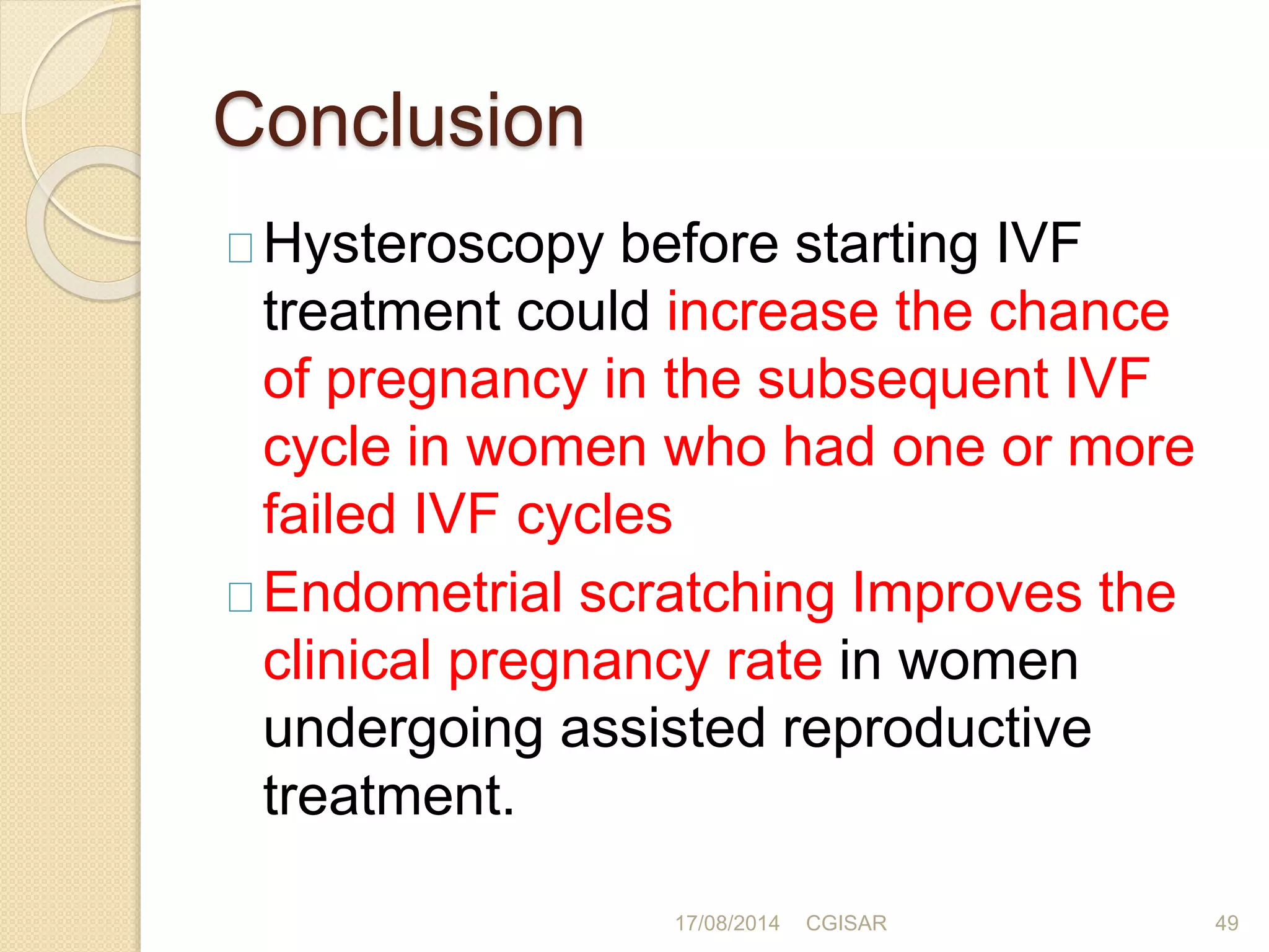 Role of hysteroscopy in Infertility, Dr Rajesh Gajbhiye | PPTX
