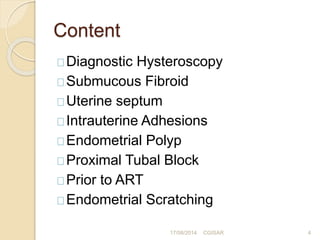 Role of hysteroscopy in Infertility, Dr Rajesh Gajbhiye | PPTX