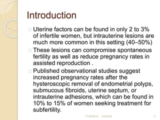 Role of hysteroscopy in Infertility, Dr Rajesh Gajbhiye | PPTX