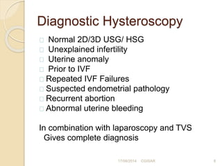 Role of hysteroscopy in Infertility, Dr Rajesh Gajbhiye | PPTX
