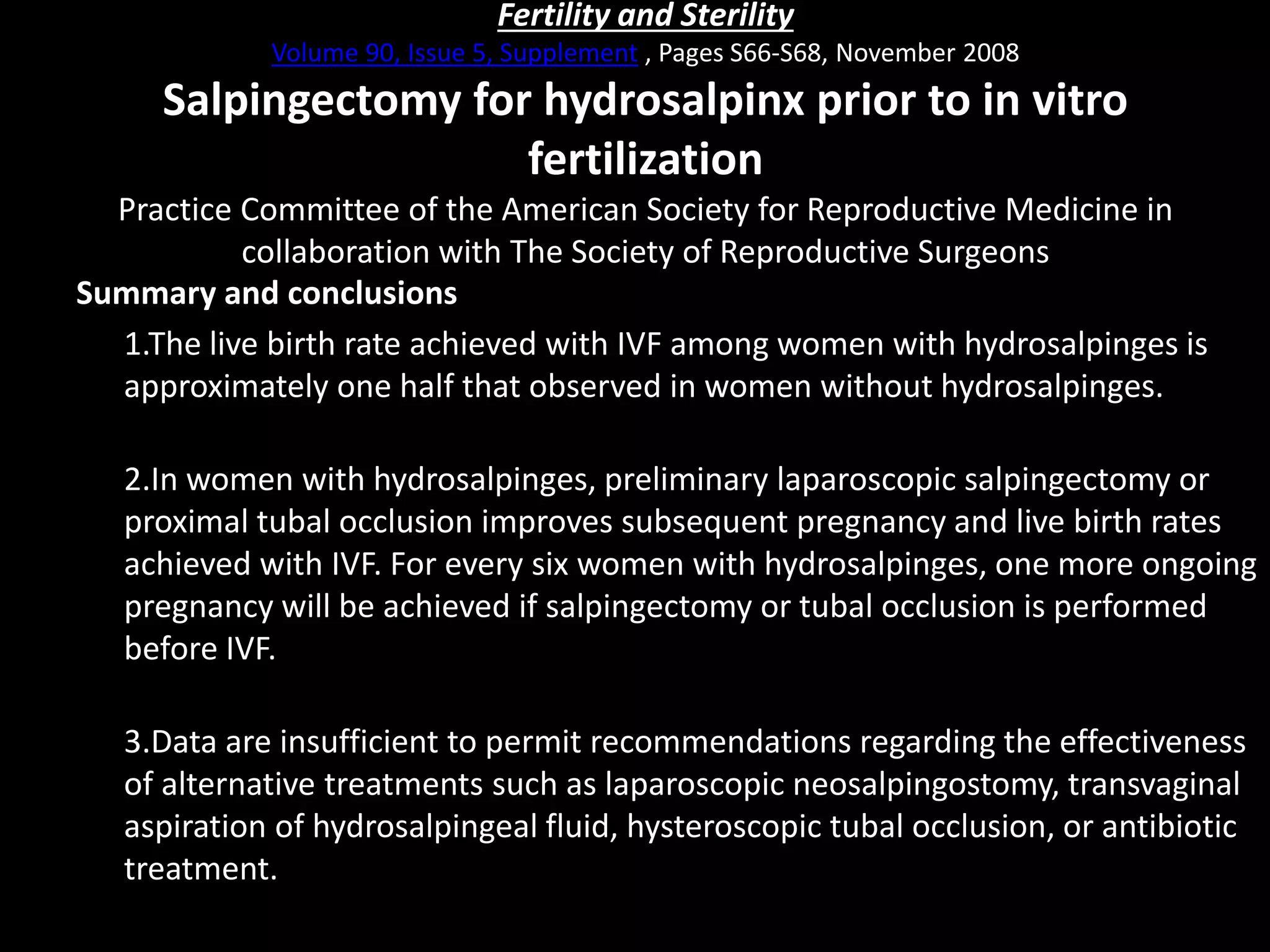 Role of hysteroscopy and laparoscopy in ivf | PPTX