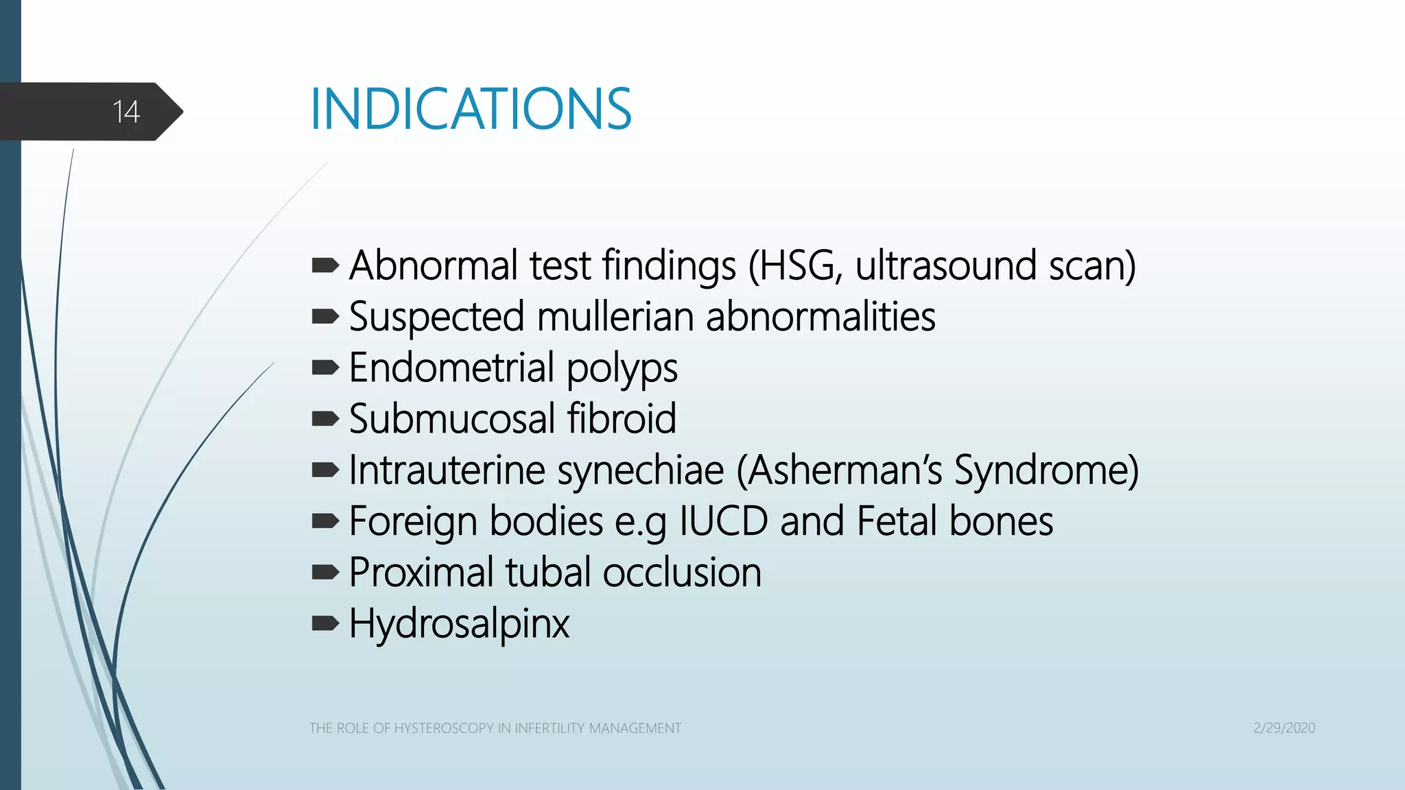 Role of hysteroscopy in infertility Management | PPTX