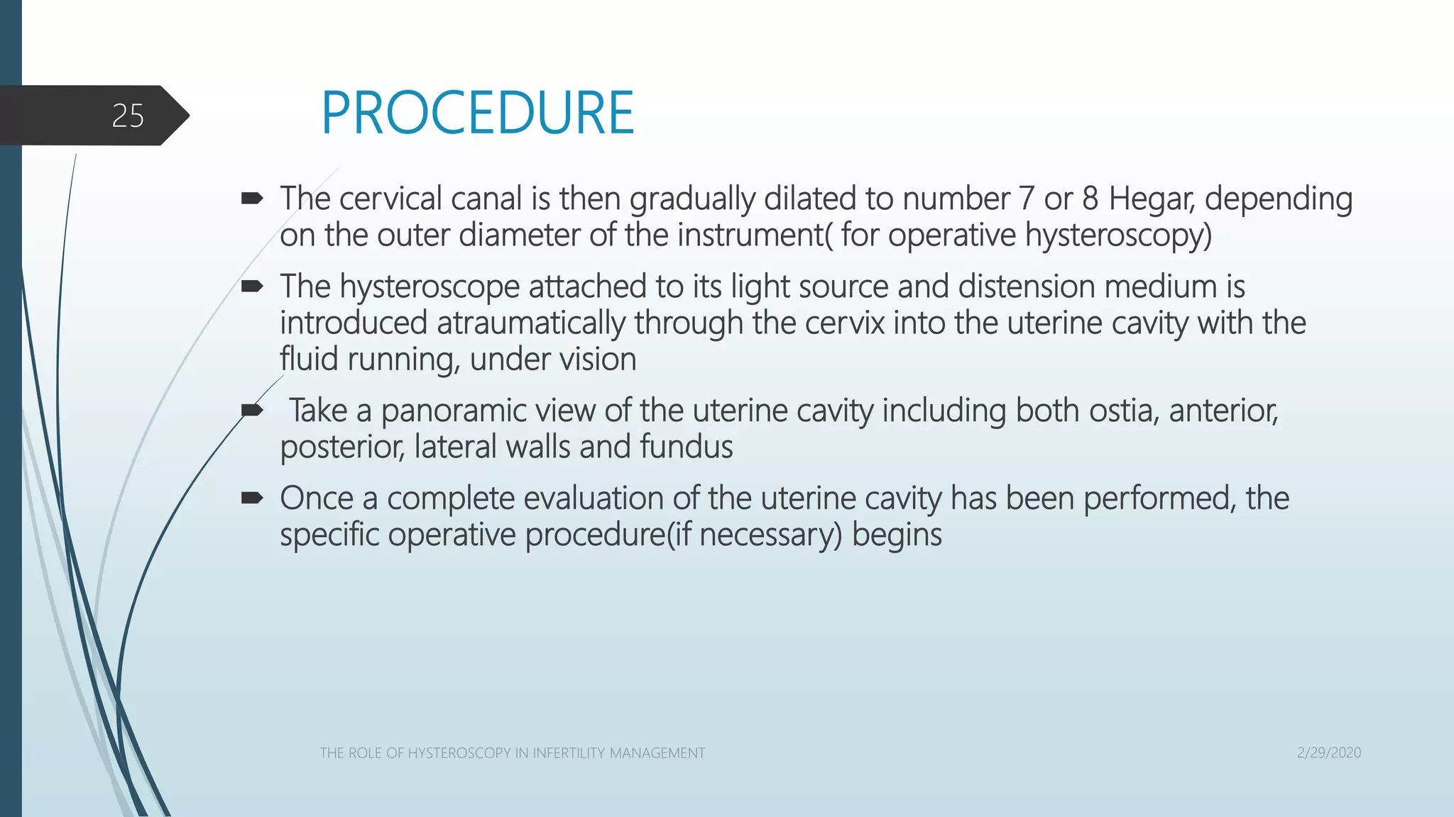 Role of hysteroscopy in infertility Management | PPTX