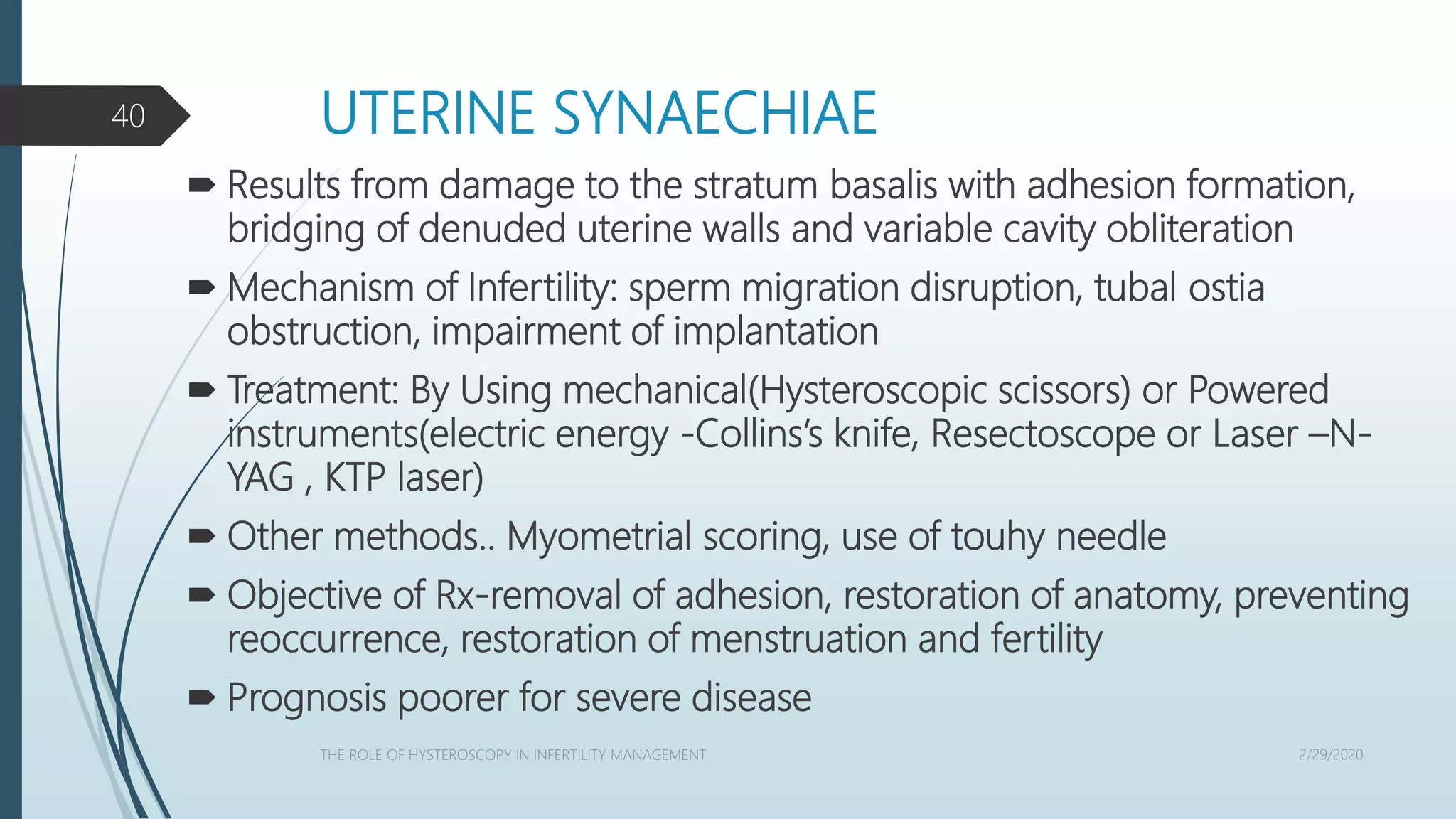 Role of hysteroscopy in infertility Management | PPTX
