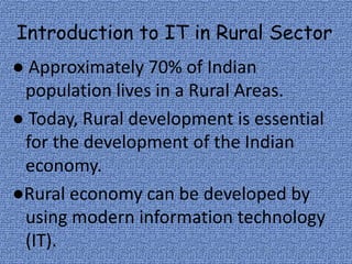 Role of IT in rural sector by Anees Raza. | PPT
