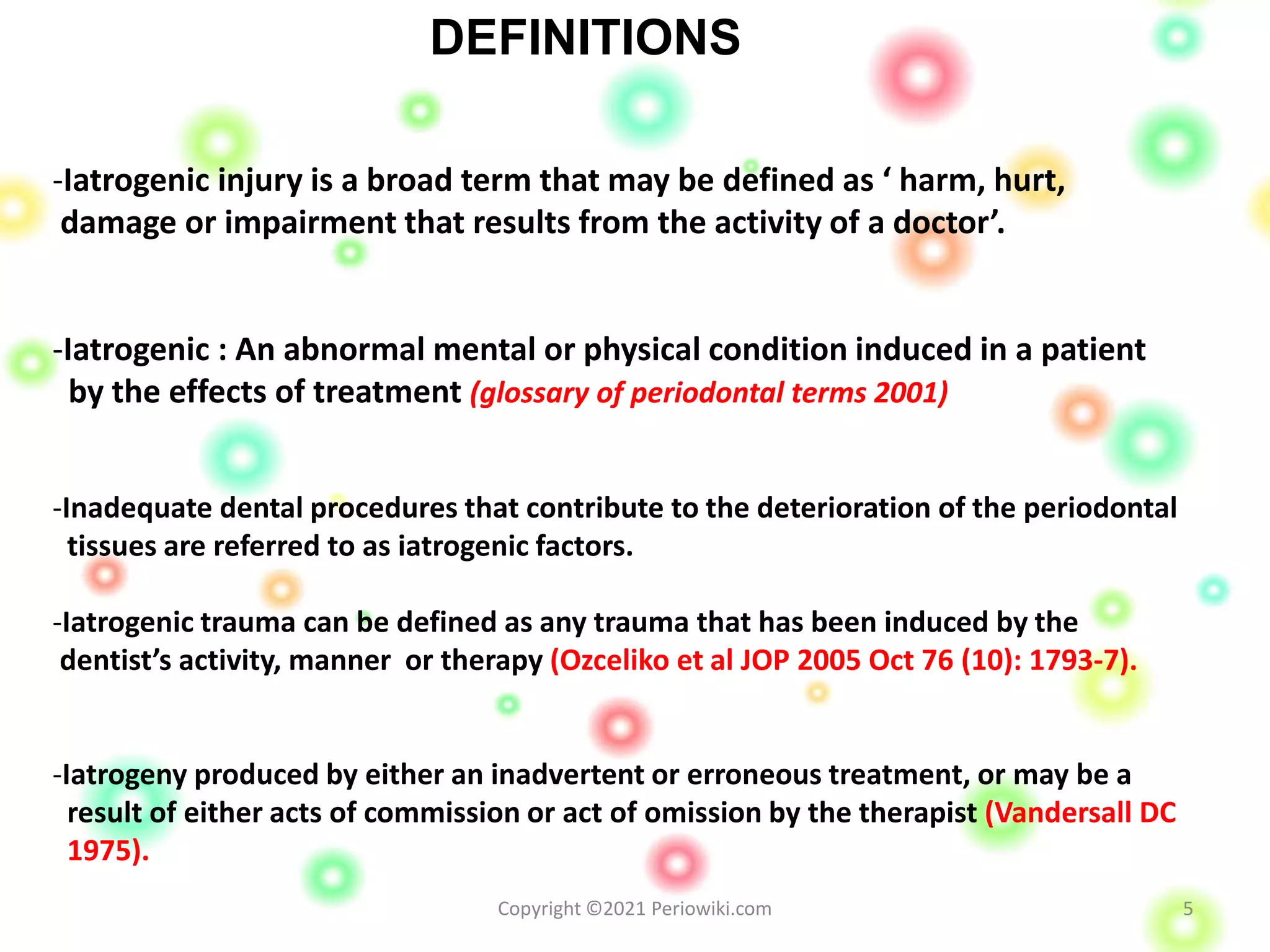 Role of iatrogenic factors in the etiology of periodontal disease | PPTX
