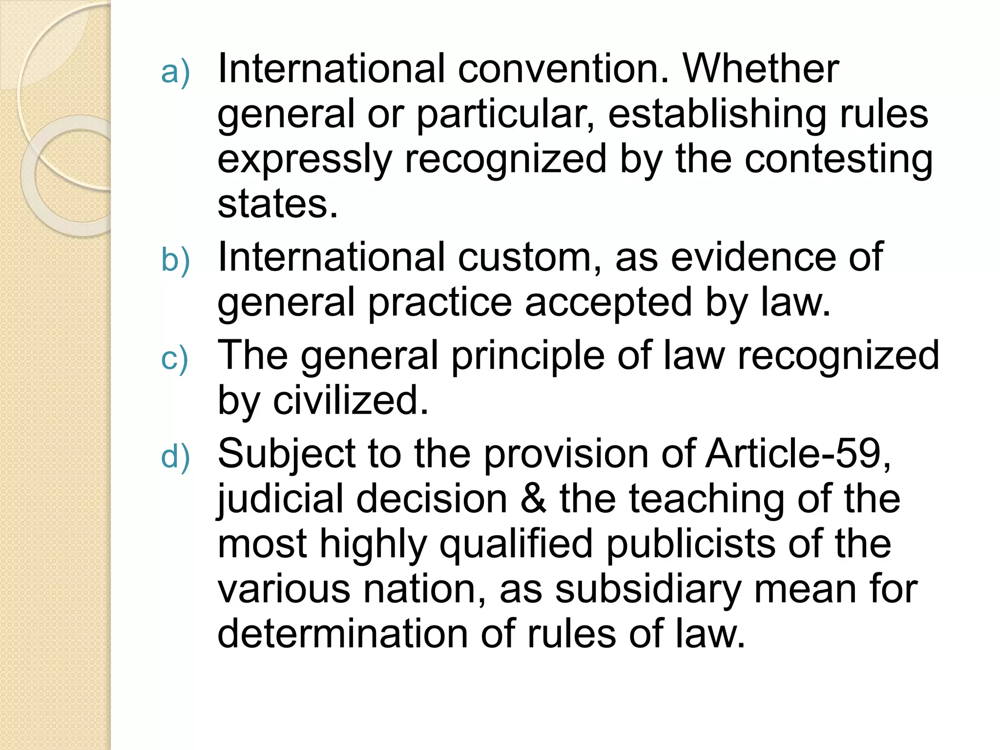 Role of icj in solving internation dispute | PPTX