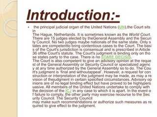 Role of icj in solving internation dispute | PPTX