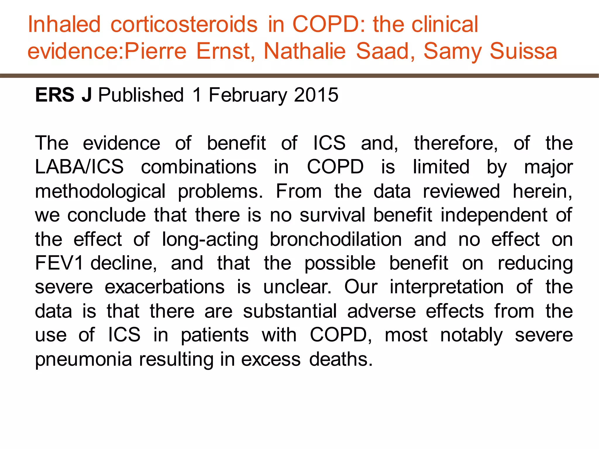 Role of ICS in Asthma and COPD | PDF