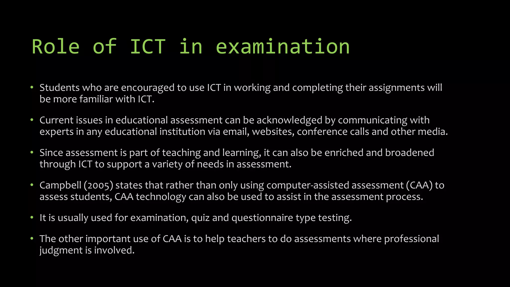 Role of ICT in examination | PPT