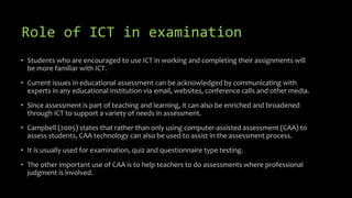 Role of ICT in examination | PPTX