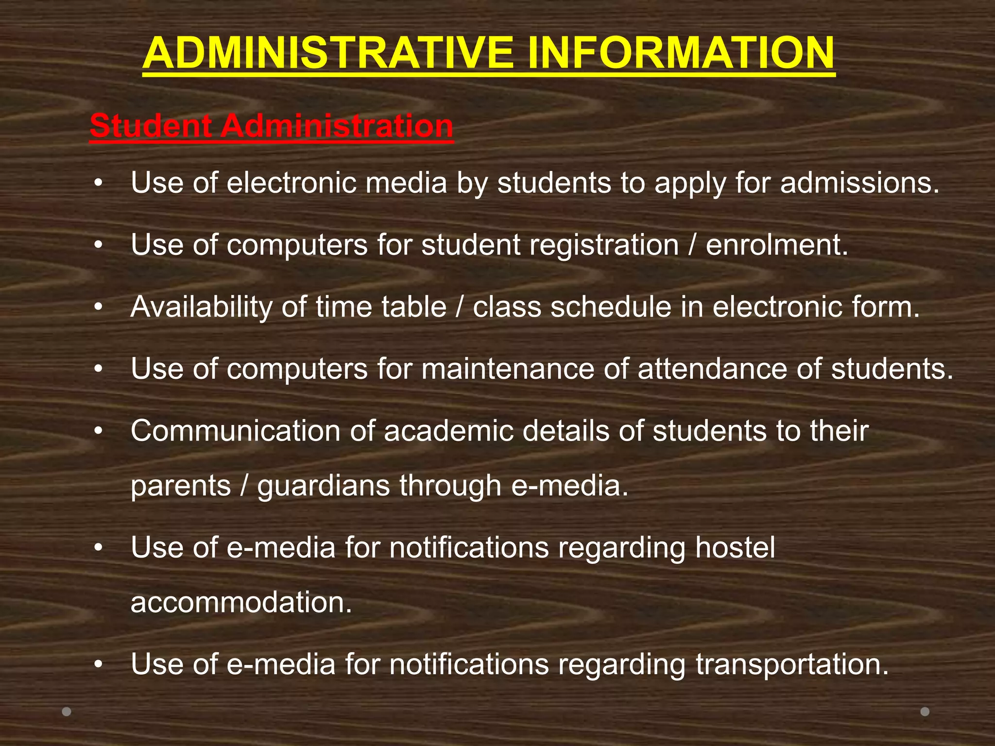 Role of ict in school administration | PPTX