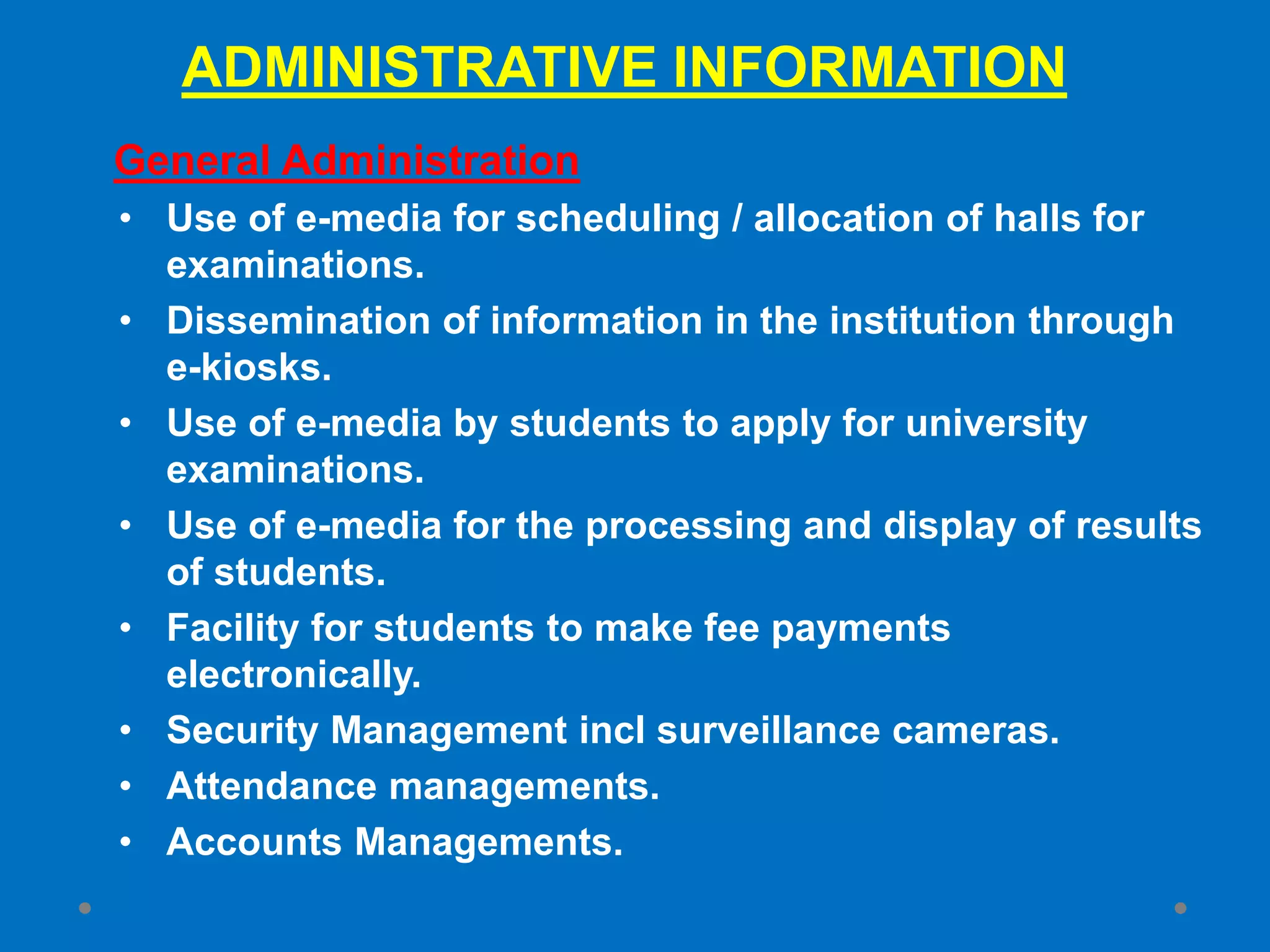 Role of ict in school administration | PPTX
