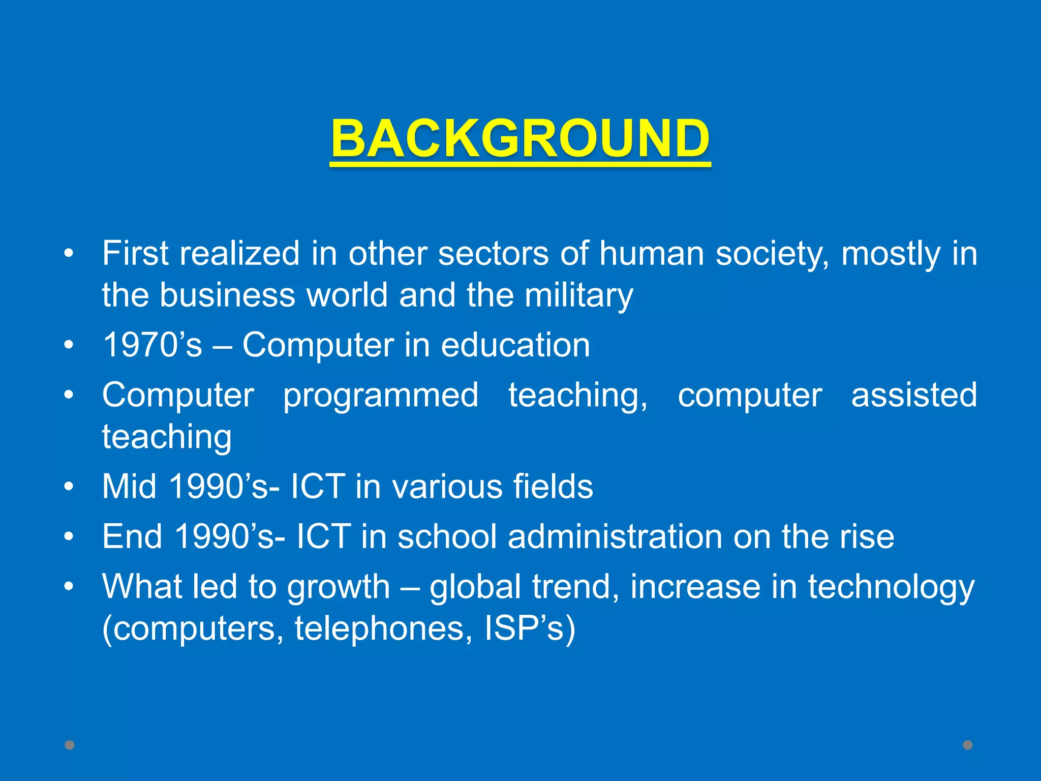 Role of ict in school administration | PPTX