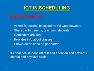 Role of ict in school administration | PPTX