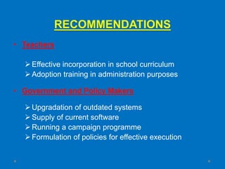 Role of ict in school administration | PPTX