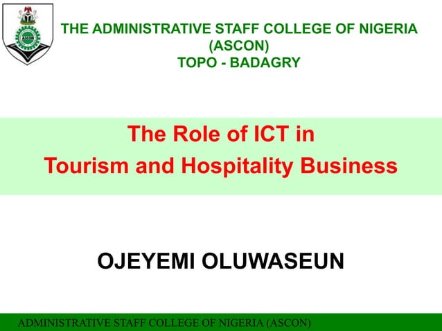 Role of ict in tourism and hospitality industry | PPTX
