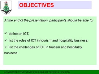 Role of ict in tourism and hospitality industry | PPTX