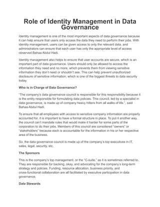 Role of Identity Management in Data Governance - Bahaa Abdul Hadi.pdf ...