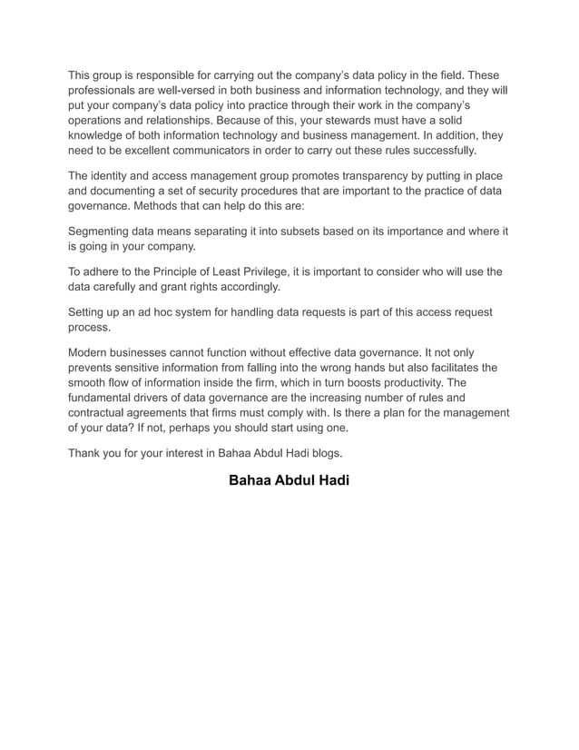 Role of Identity Management in Data Governance - Bahaa Abdul Hadi.pdf ...