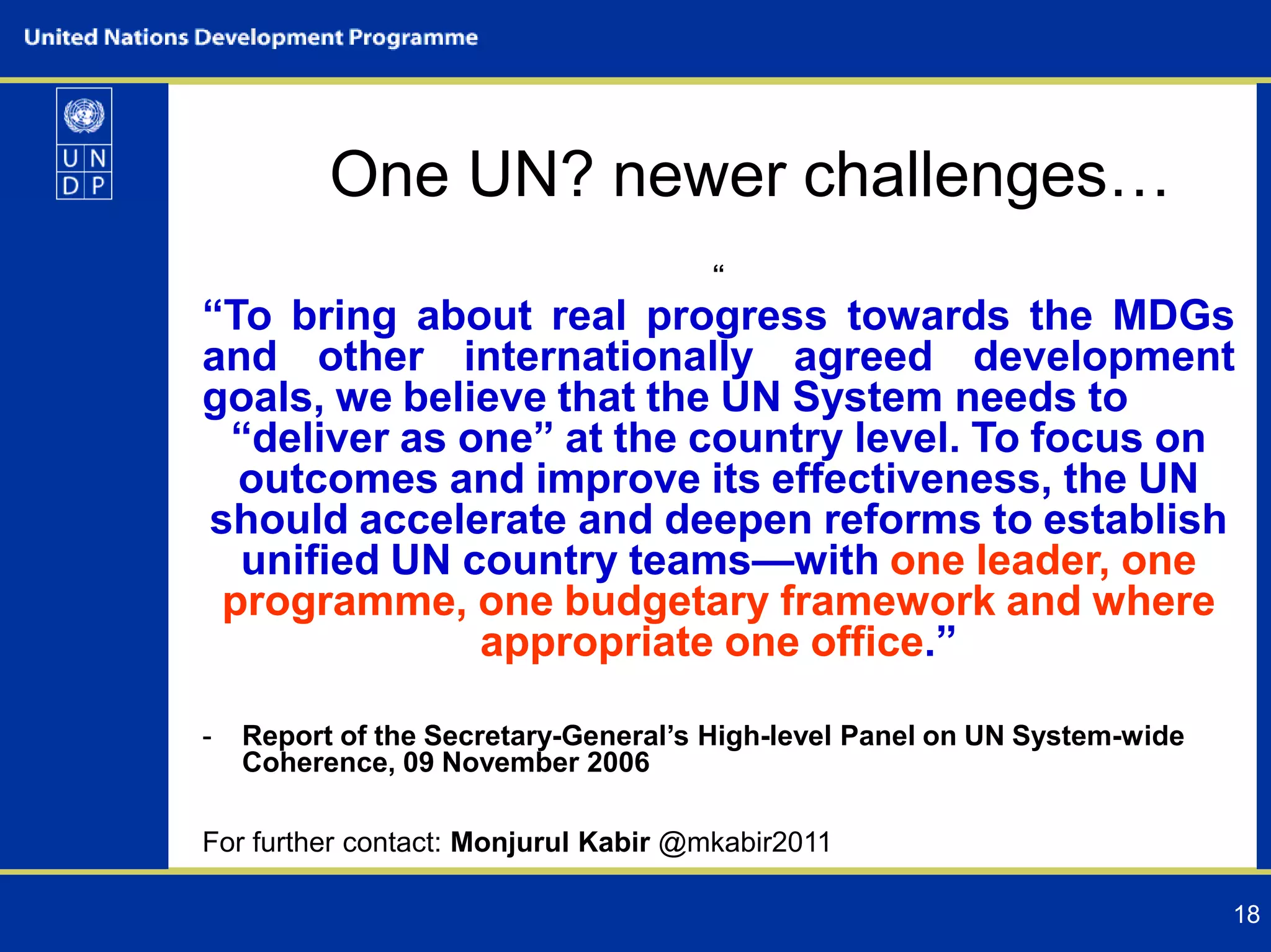 Role of IGOs in Knowledge Management - A UNDP Case Study 2006 | PPT