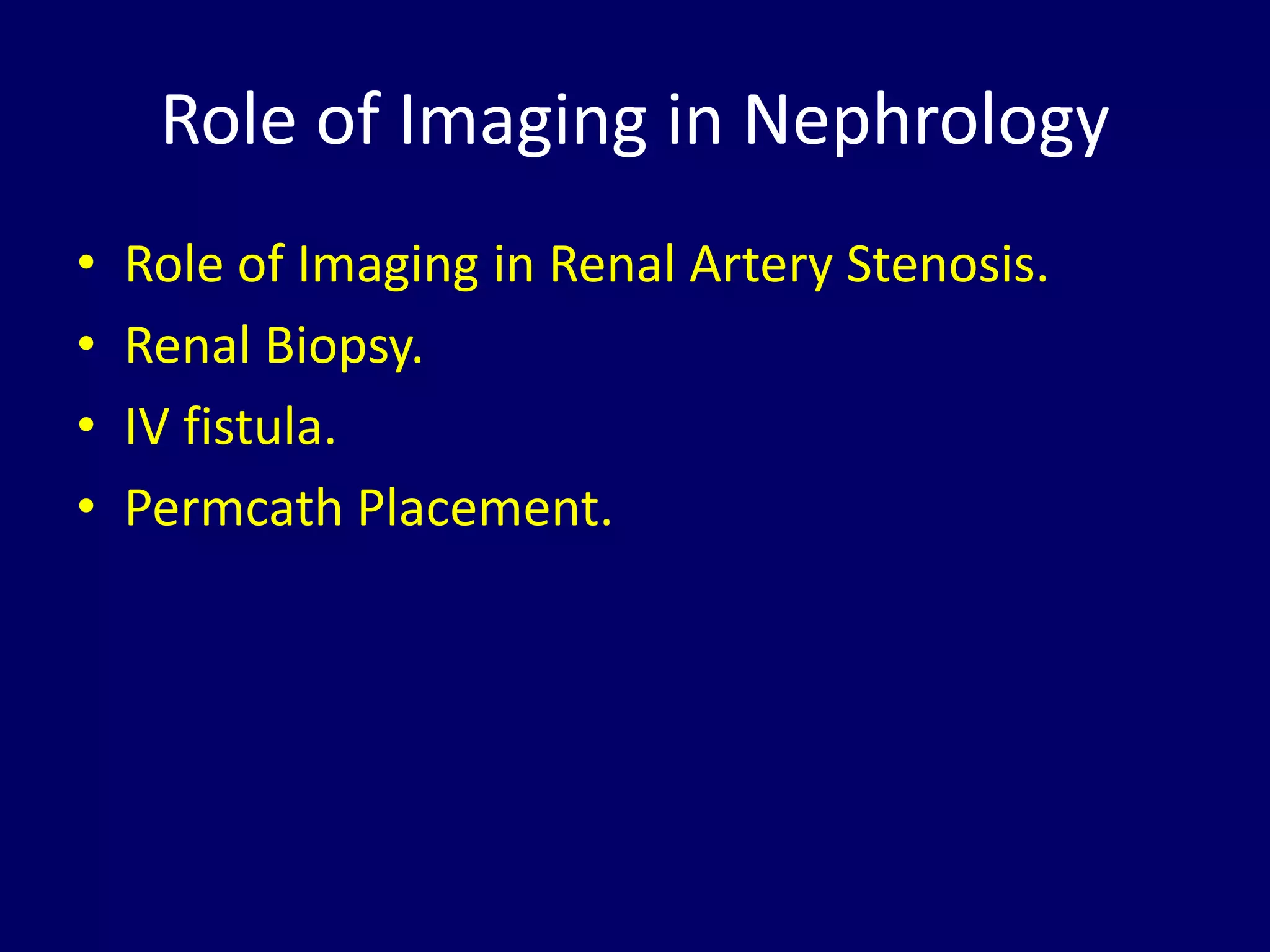 Role of Sonographic Imaging in Nephrology Dr. Muhammad Bin Zulfiqar | PPTX