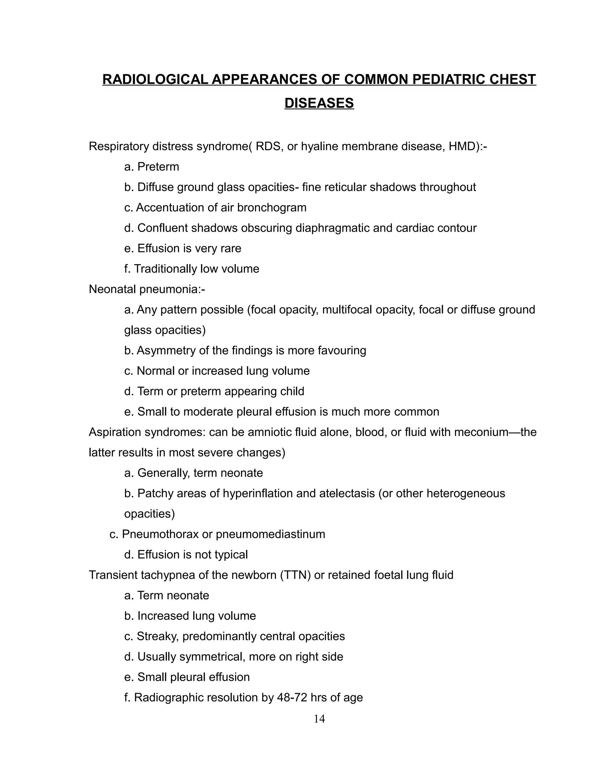 Role of imaging in pediatric chest disorder by dr. rushabh shah | PDF
