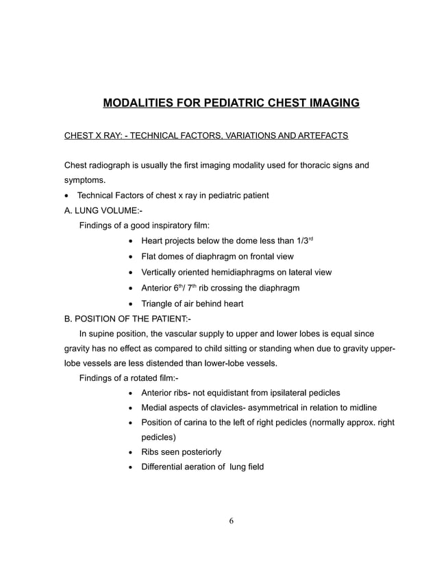 Role of imaging in pediatric chest disorder by dr. rushabh shah | PDF