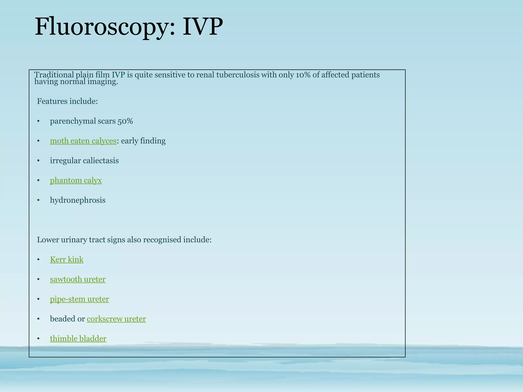 Role of imaging in renal tuberculosis | PPTX