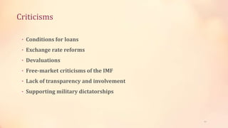 Role of IMF & World Bank & New Development Bank | PPTX | Business ...