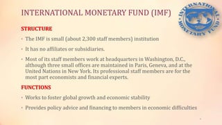 Role of IMF & World Bank & New Development Bank | PPTX