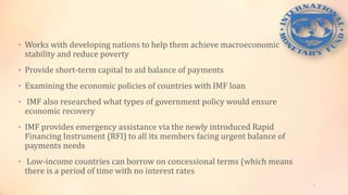 Role of IMF & World Bank & New Development Bank | PPTX