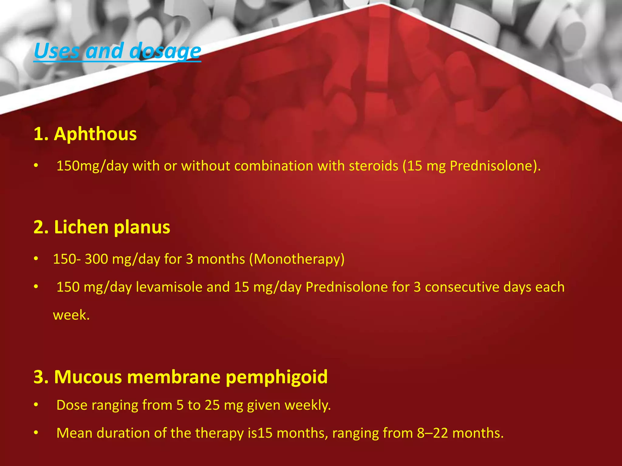 Role of immunomodulators in oral diseases | PPTX