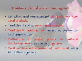 Role of indigenous people in biodiversity conservation | PPTX