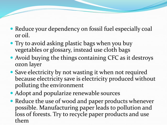Role of individual in prevention of pollution.pptx | Indoor ...