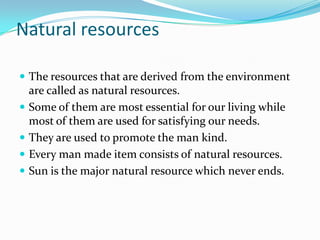 Role of individual in saving natural resources | PPTX