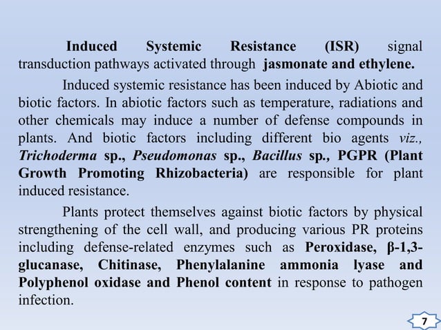 Role of Induced Systemic Resistance (ISR)In Plant Disease Management | PDF