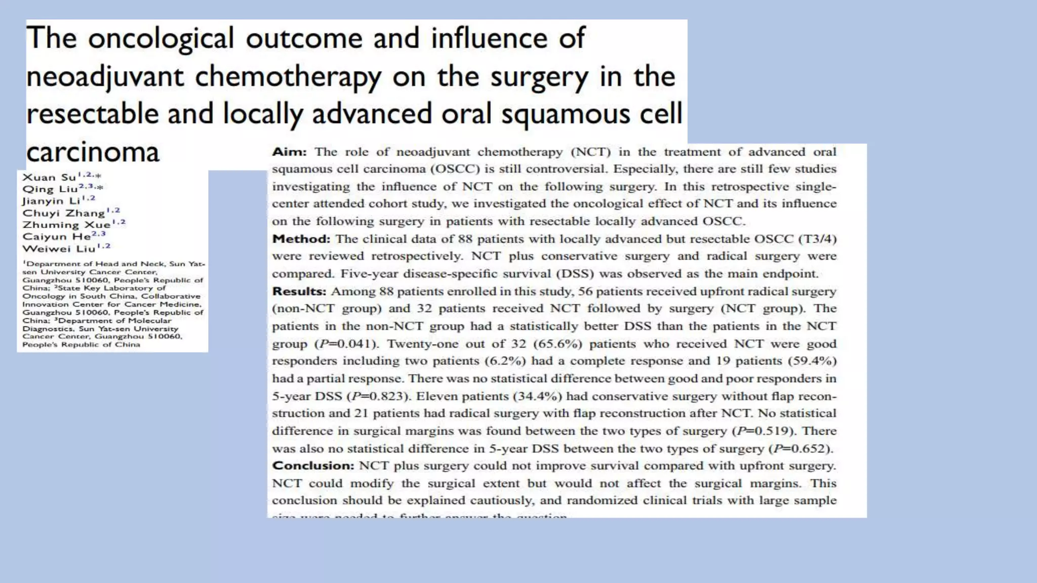 Role of induction chemotherapy in Squamous Cell Carcinoma head and Neck ...