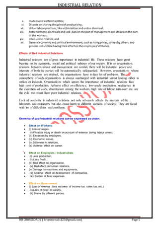 Role of industrial relation in indian economy | DOCX
