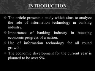 Role of information technology in finance | PPTX